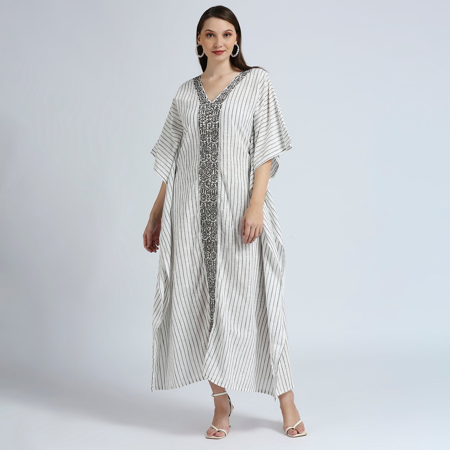 CHERYL COTTON CHIKANKARI KAFTAN – ETHNICHIK